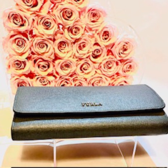 Furla | Bags | Authentic Large Furla Light Blue Bifold Wallet | Poshmark